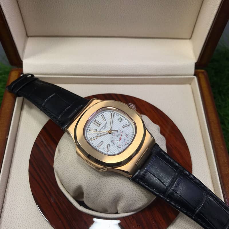 Pate Nautilus White dial Square shape watch for Men. . . - Watches ...
