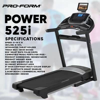 PROFORM TREADMILL 525i FITNESS MACHINE AND GYM EQUIPMENT - Gym ...
