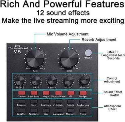 Live Streaming Sound Card tiktok live Audio Mixer DJ Mixer - Musical ...