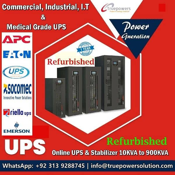 Refurbished UPS Eaton APC Riello Emerson 10kva to 900kva Stabilizer AV - UPS - 1073463003