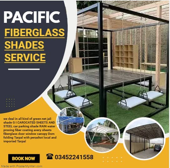 fiberglass shade,conopy/fiberglass doors/green net jali/parking shade ...