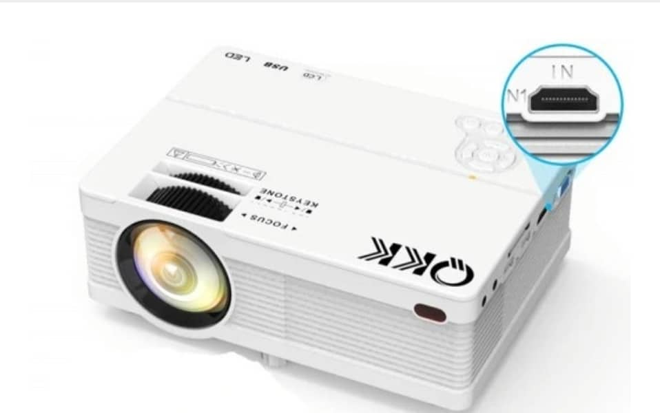 Qkk Mini Projector Full High Definition Portable Projector, Full HD 10 ...