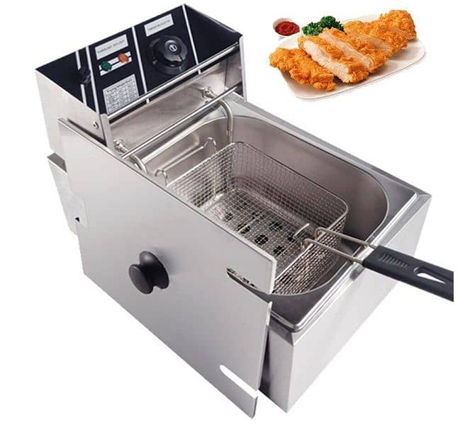 Single Electric 6L Deep Fryer Stainless Steel Electric Frying Machine ...