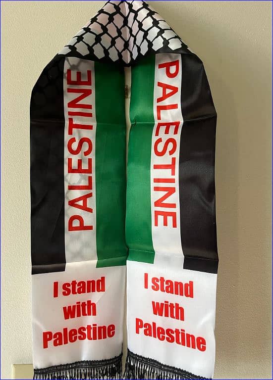 Palestine Silk Flag Neck Scarf with map of Palestine and Al-Aqsa ...