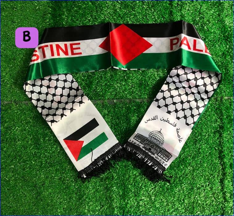Palestine Silk Flag Neck Scarf with map of Palestine and Al-Aqsa ...