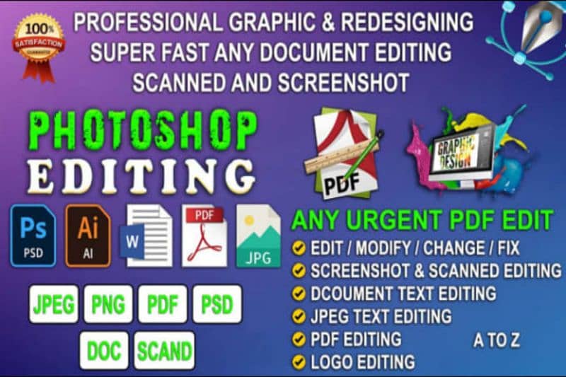 Graphic Design Edit PDF JPG screenshot scanned Photoshop Document Edit ...