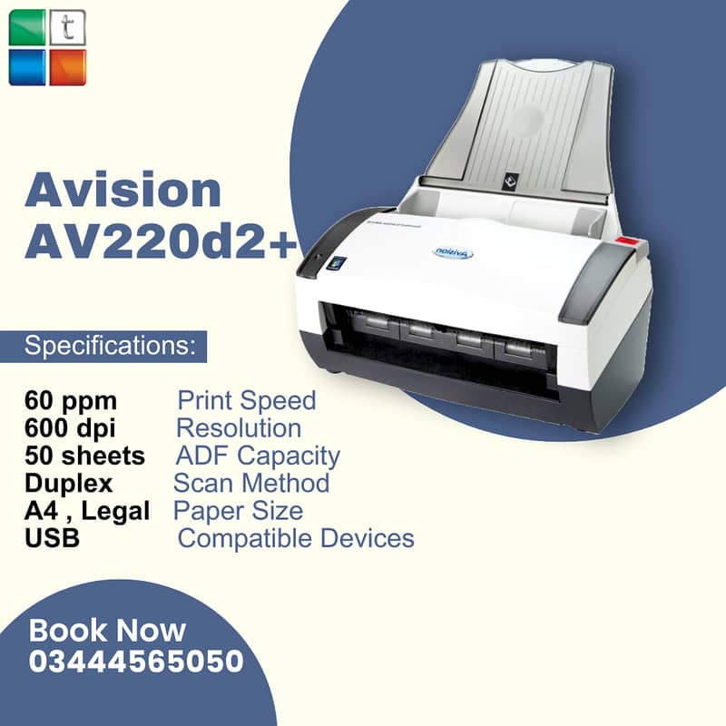 Avision AV220D2+ 60ppm Sheetfed Duplex Document Scanner - Computers ...