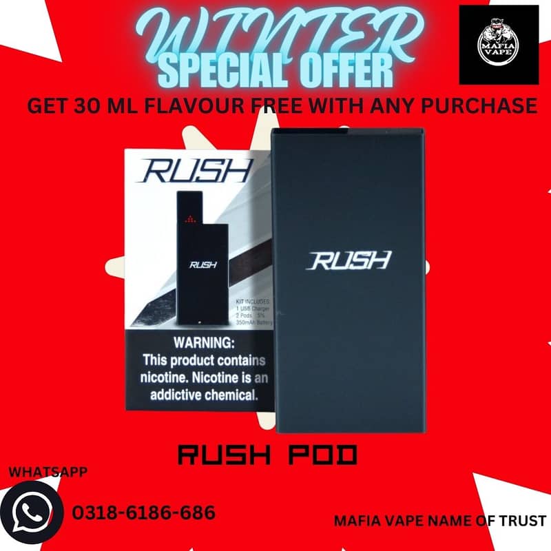 RUSH POD/WITH FREE FLAVOUR/P8/E5 VAPE/DR 160 WATT VAPE/VEPRESSO LUXE X ...