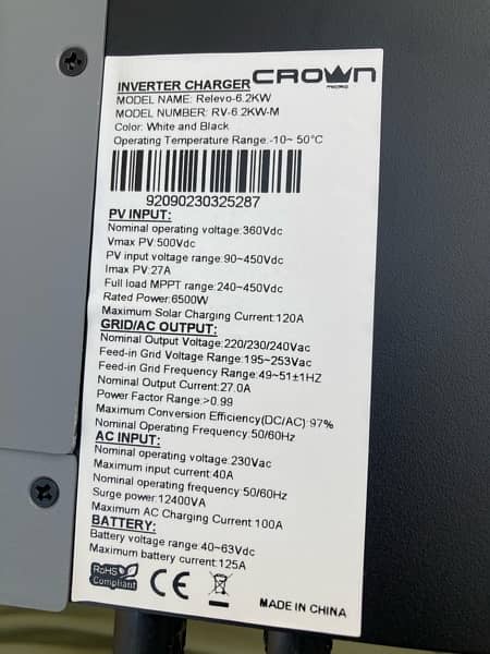 crown inverter model relevo 6.2 kv - Solar Inverter - 1082616398