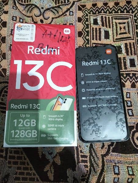 Redmi 13c 6+6/128gb only box open full box canditican new 10/10 ...