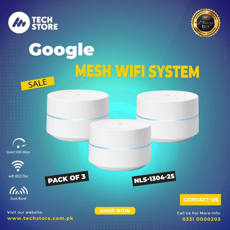 Google WiFi Mesh Router System NLS-1304-25 AC1304 – Pack of 3 (Used ...