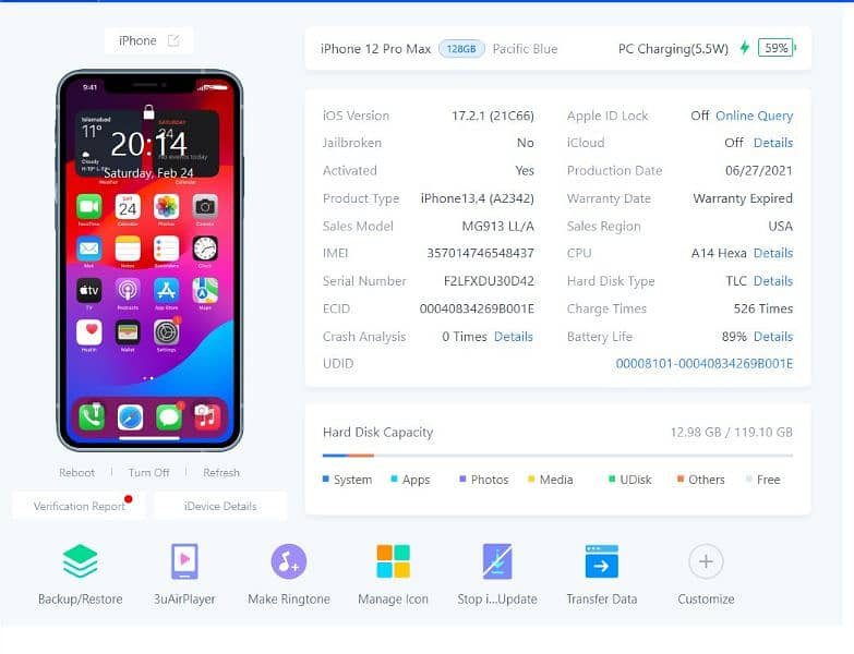 iphone 12 pro max Jv 128Gb - Mobile Phones - 1084500020
