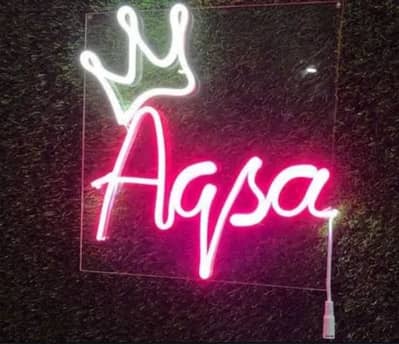 Customized NEON Sign Board - Name Plate - 4 Letters Alphabets - Wall ...
