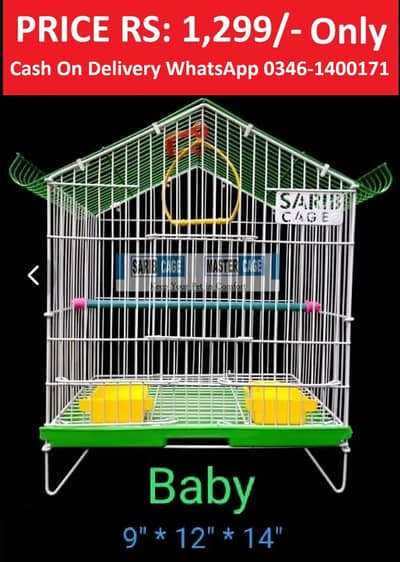 0346-1400171 Cage Pinjra Parrot Bajri Australian Tota Pahari Raw Green ...