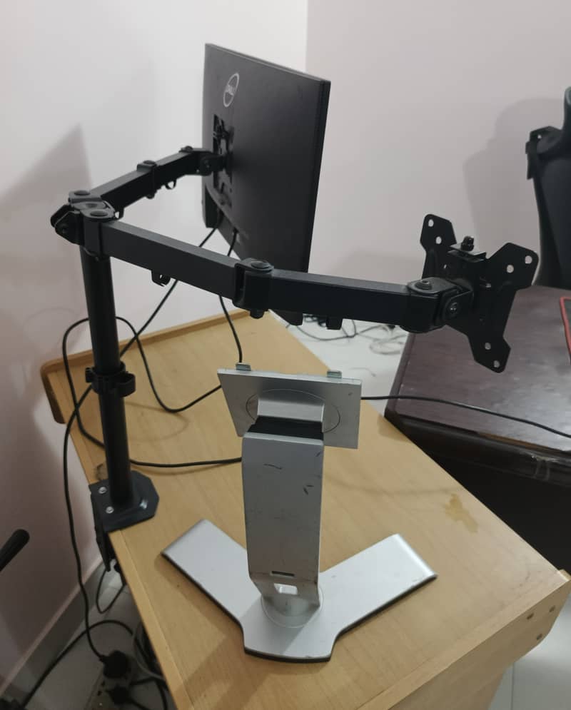 24" inch IPS Dell P2422H Borderless Monitor + Dual Monitor ARM Stand ...