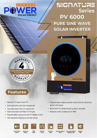 Power Square Signature Series V4 6KW Solar Hybrid Inverter - Solar ...
