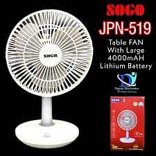 Sogo Portable Rechargeable Table FAN - Fans - 1089795223