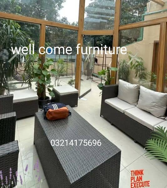 OUTDOOR GARDEN RATTAN UPVC FURNITURE SOFA SET CHAIRS TABLE UMBRELLA ...