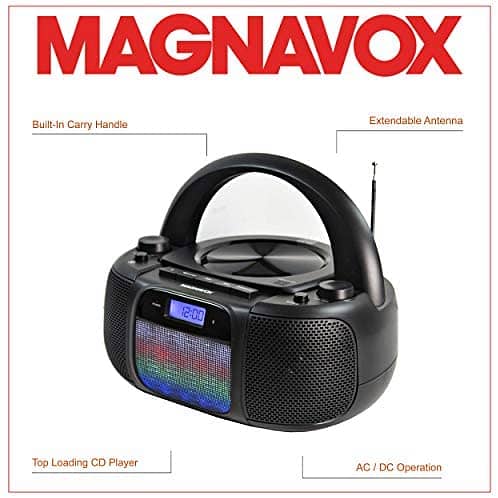 Magnavox Portable Boombox Programmable CD Play with AM/FM Stereo Radio ...