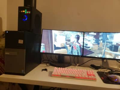 gaming setup for sale complete setup with table dual monitor and more ...