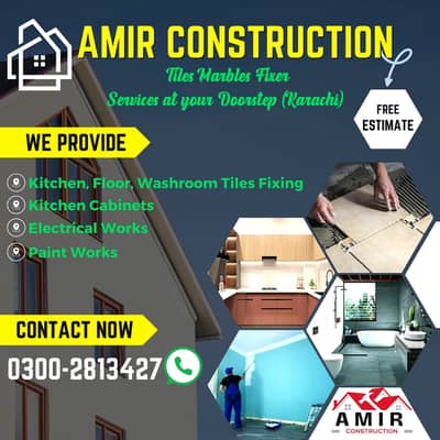 Tile Fixer/Construction/ Tile Fixing/ Wall Tiles/all construct work ...
