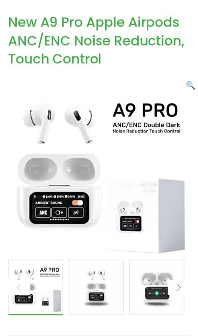 Airbods A9 pro with Anc Enc and with touch display - Headphones ...