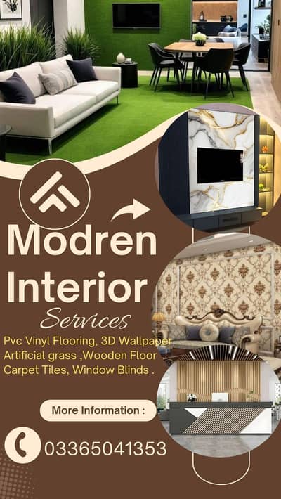Grass carpet, Glass paper, False ceilings, 3d foaming sheets,Led walls ...