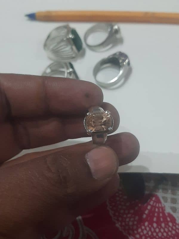 9-Silver Rings with Real Gem Stones - Jewellery - 1074708881