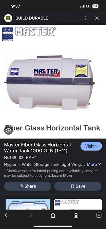 Master fiber horizontal Tank - Other Home Appliances - 1099305761