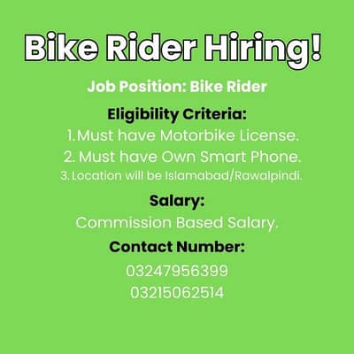 Bike Rider - Delivery Riders Jobs - 1100138275