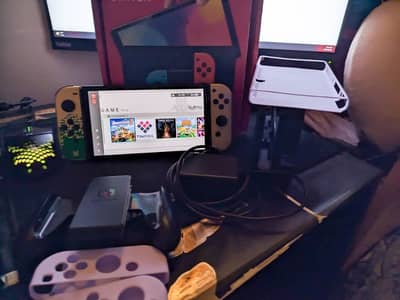 Switch OLED 128GB JAILBROKEN | All Original Accessories + Box + Extra - Gaming Consoles - 1100567142