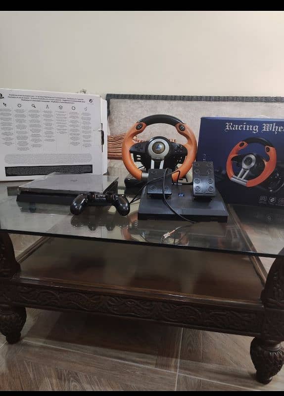 PS4 500 GB with pxn V3 pro steering wheel - Gaming Consoles - 1100702376