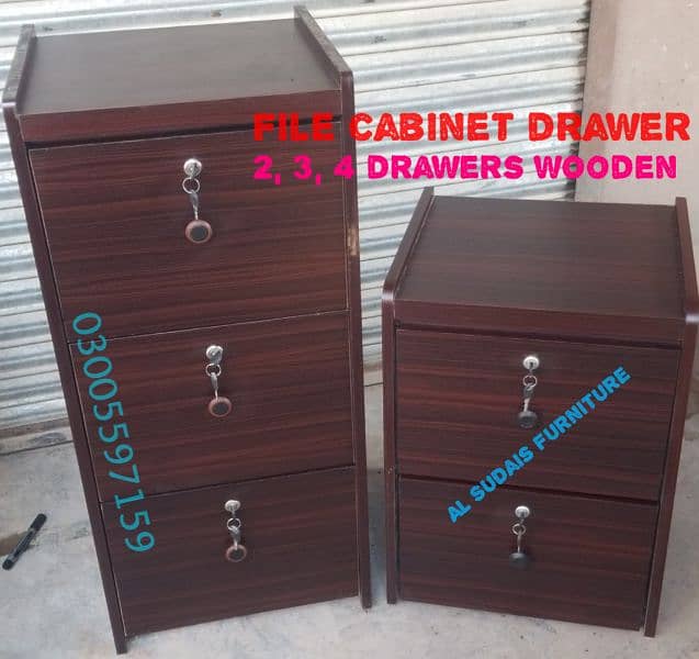 file cabinet wood 2,3 drawer rack storage almari office safe desk use ...
