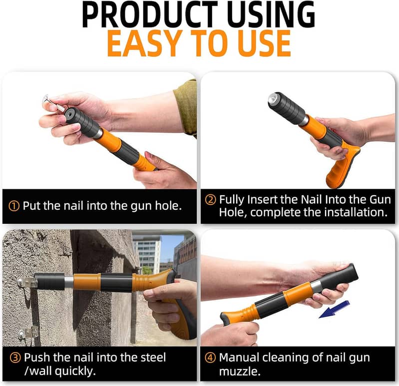 Heavy-Duty Concrete Nail Gun Kit with 10 Free NailsMini Nailing Machin ...