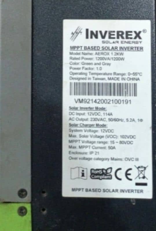 Inverex 1.2KW Solar Inverter - Solar Inverter - 1102663072