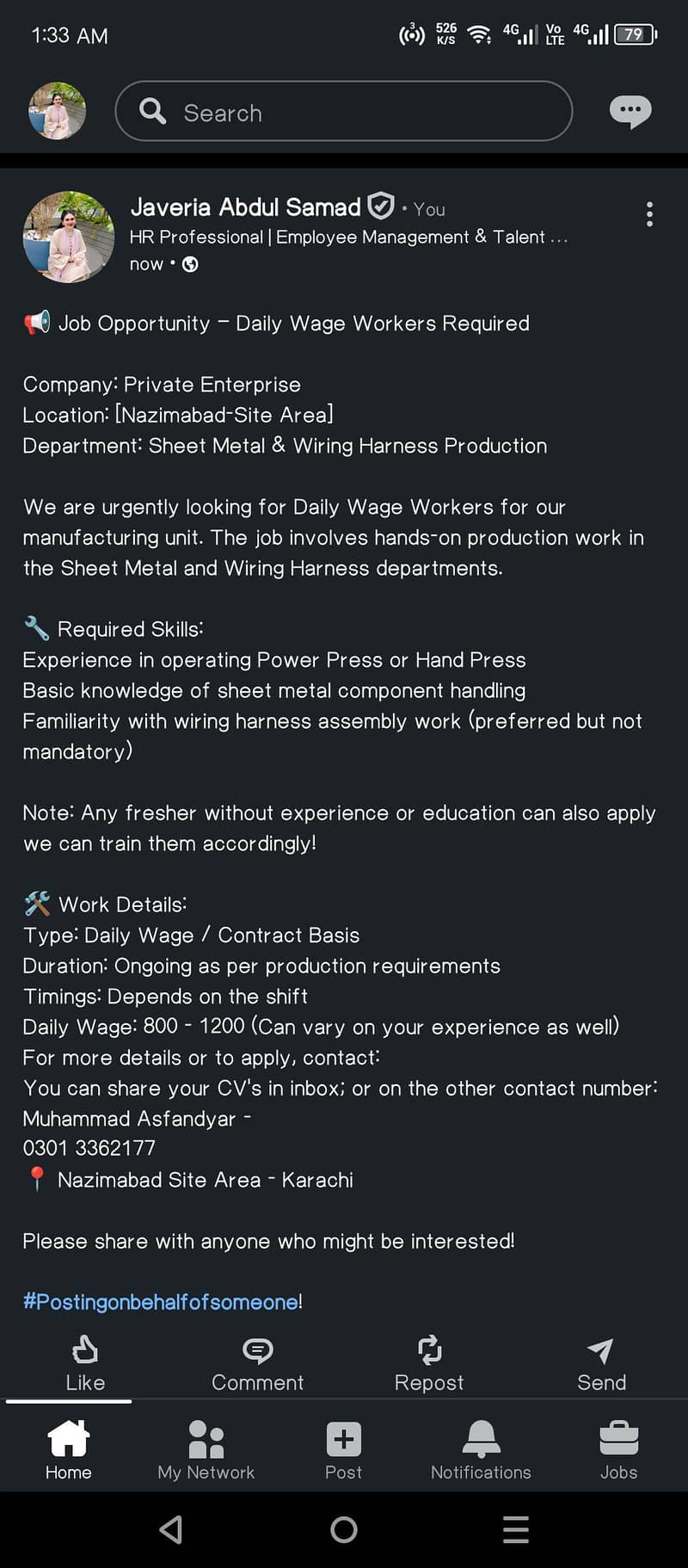 Daily Wage Workers for sheet metal and wiring harness - Other Jobs ...