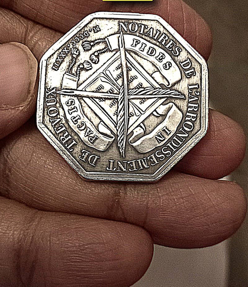 French Notaries 1832 Jeton Octagonal Silver Coin, Old Coin, Rare Coin ...