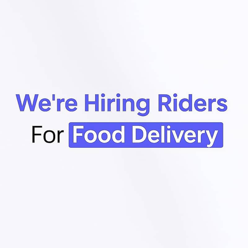 Riders For Food Delivery Required - Delivery Riders Jobs - 1103151295