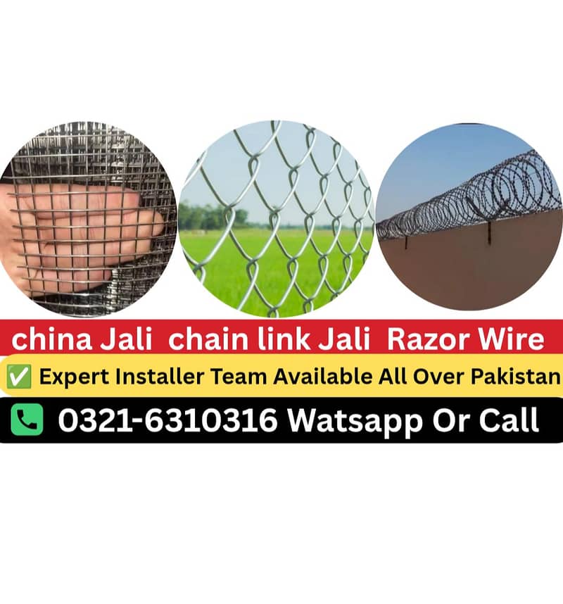 Chain Link Fence Razor Wire Barbed Wire Security Mesh Welded Jali ...