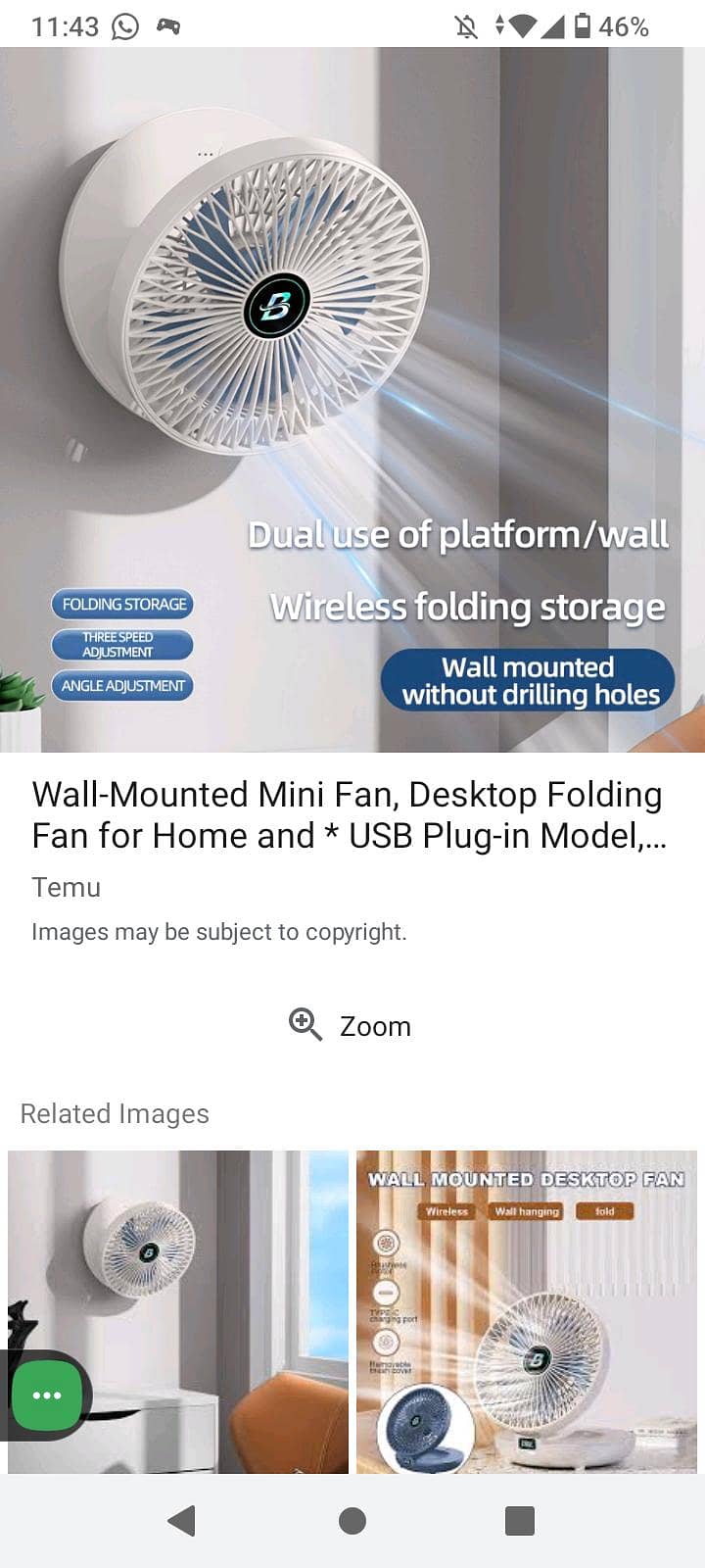 CIBAIL Mini desktop wall mounted fan - Portable Fans - 1103791257