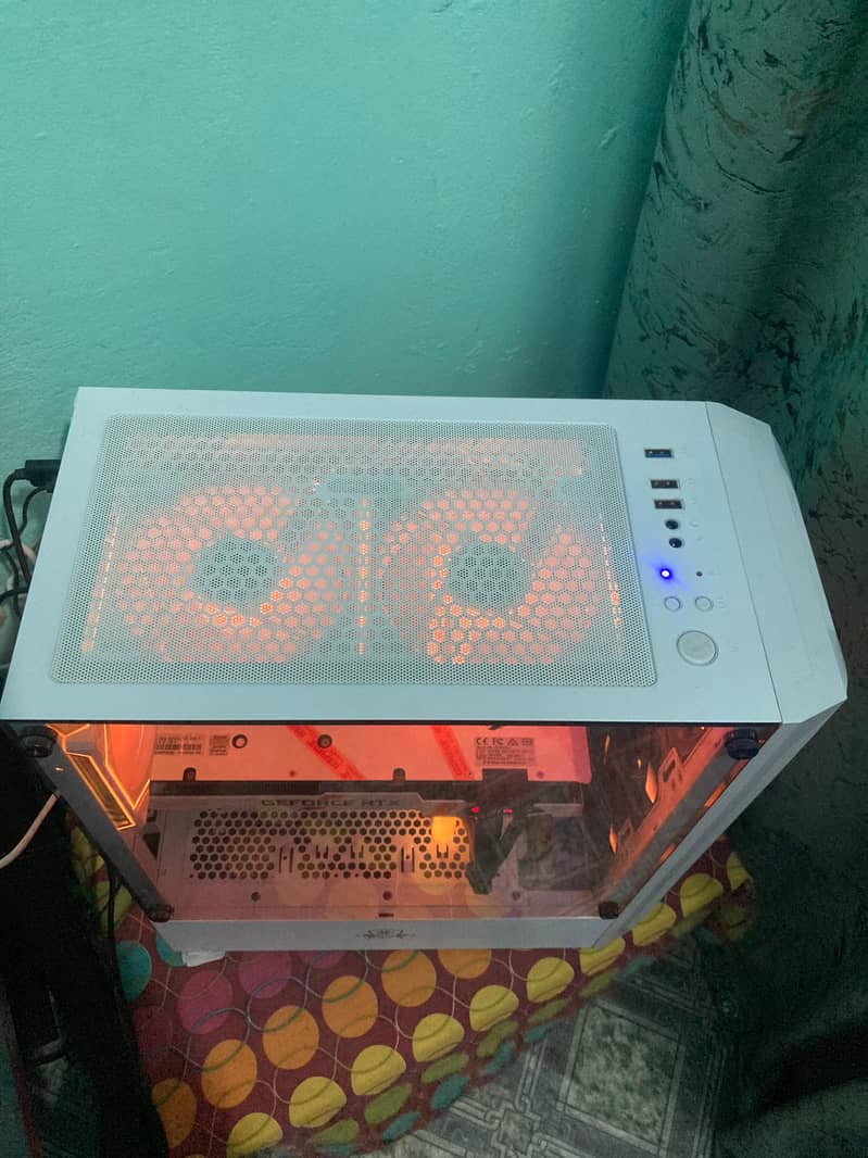 White Gaming Pc Case With 3 Argb Fans - Computer Components - 1104120908
