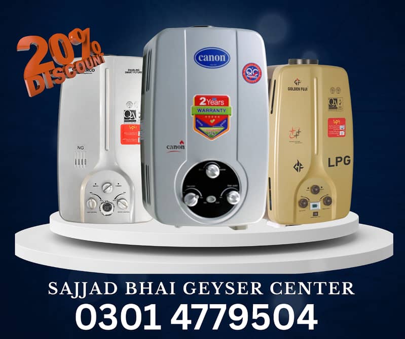 instant geyser/electric geyser/ gass geyser/golden fuji/canon/boss/LG ...