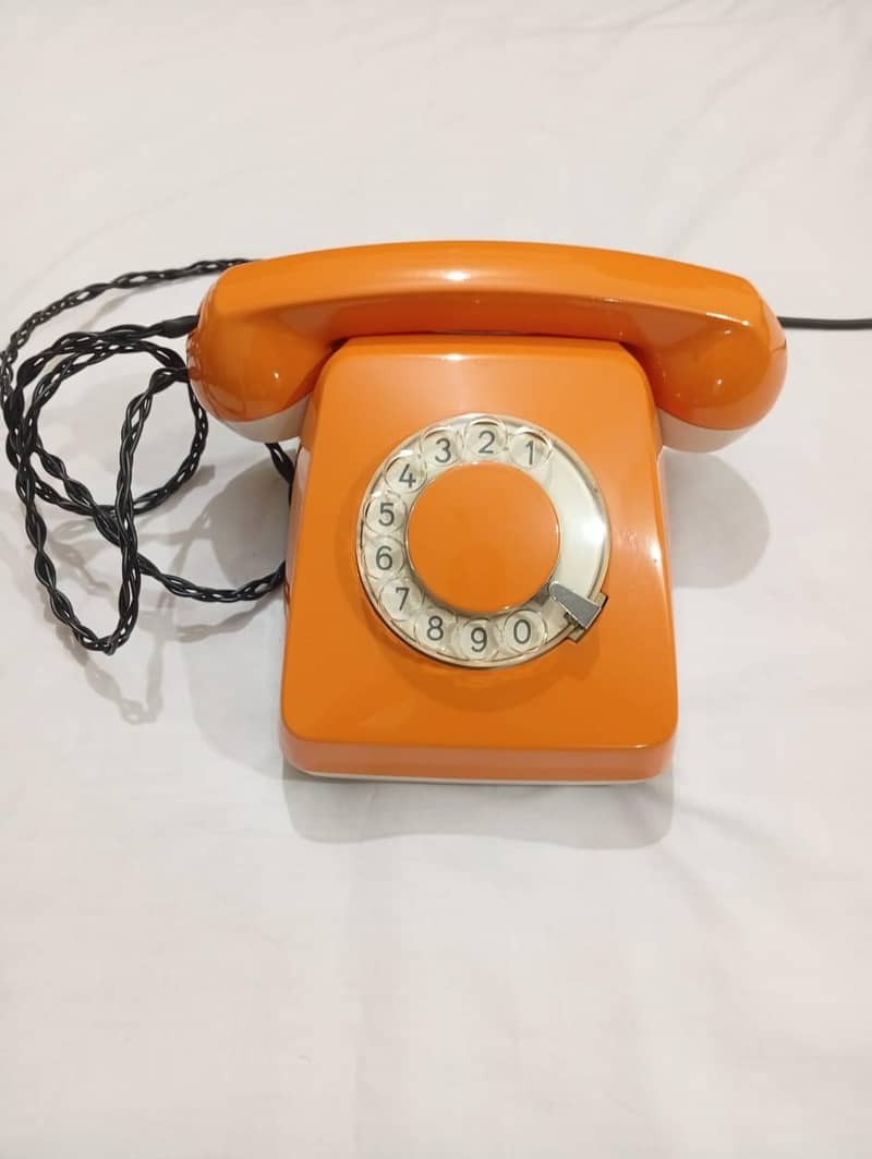 Antique classic vintage rotary orange Telephone Set - Other Decor Items ...