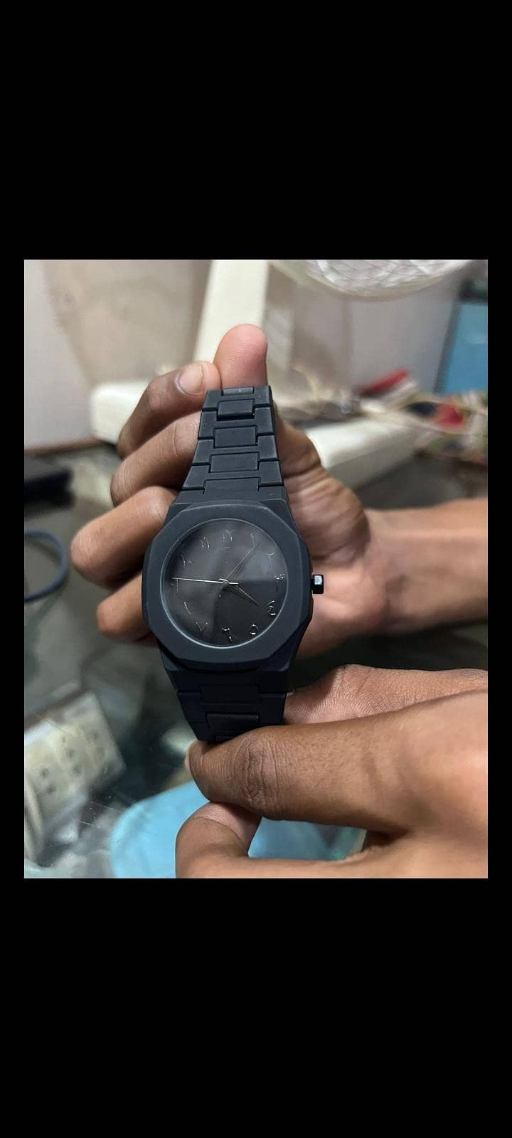 Arabic Black Aura Watch Double Lock - Watches - 1105947916