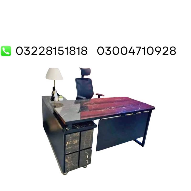 Premium Executive Office Table with Side Rack - Office Tables - 1106426529