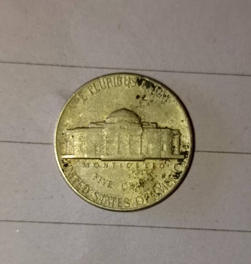 1964D Jefferson 5cents United States. Errors coin - Tablets - 1107172176