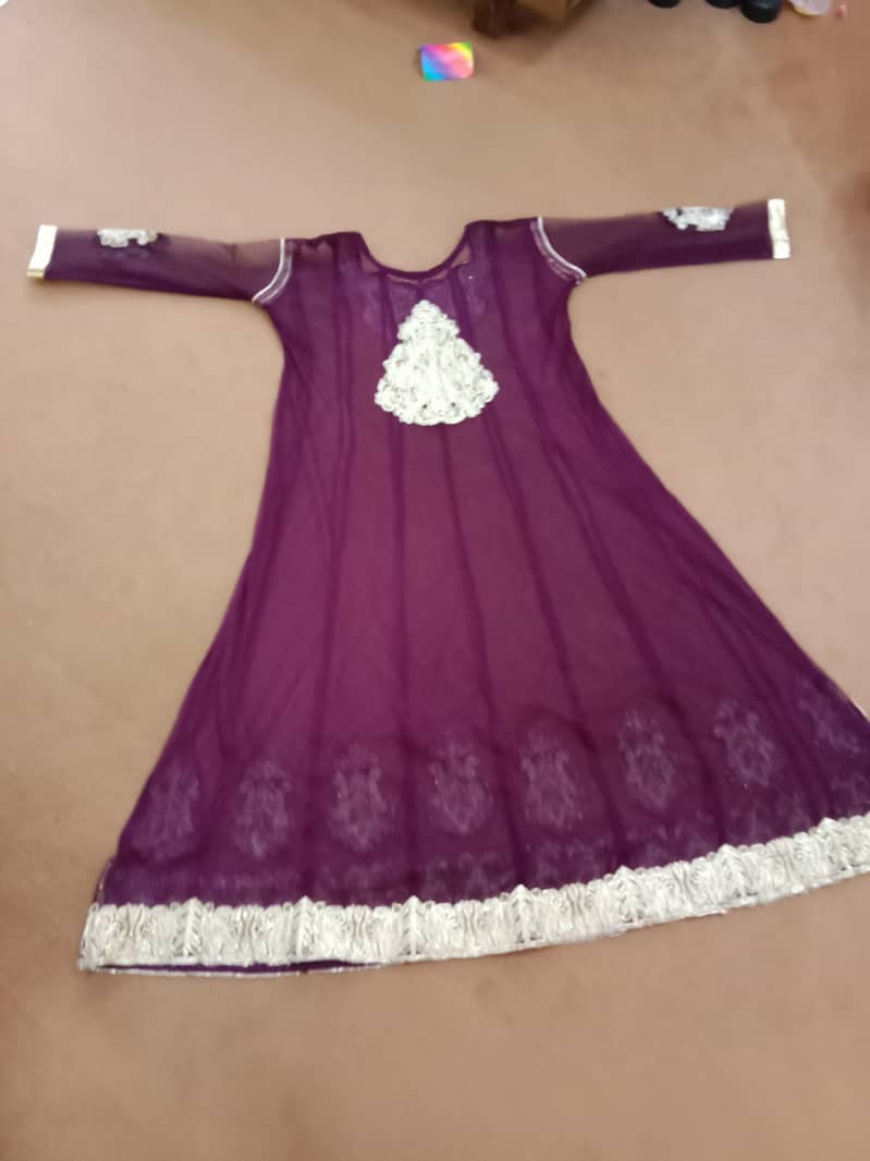 Brand New Stiched Plum color Net Maxi - Eastern - 1107317447