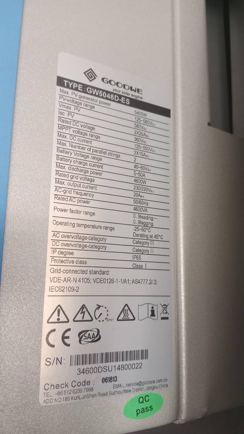 Goodwe old model 5kw inverter - Solar Inverter - 1107319432