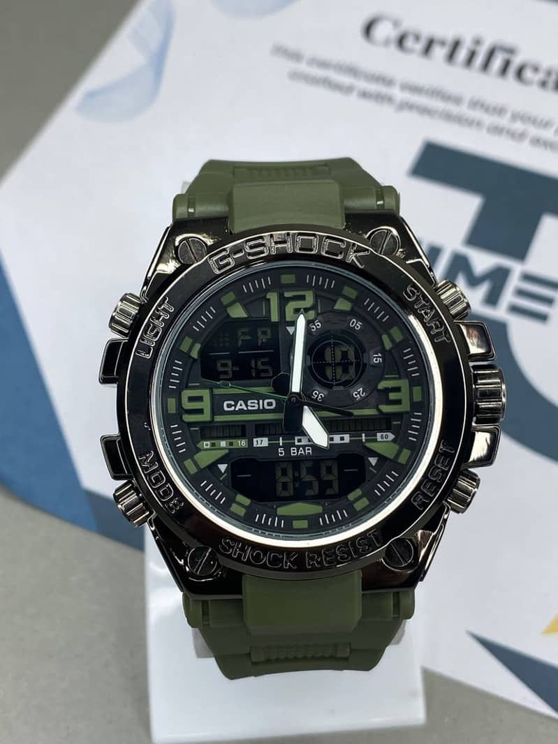 G-Shock Style Casic Analog Digital Watch Shock Resistant, 5 BAR ...
