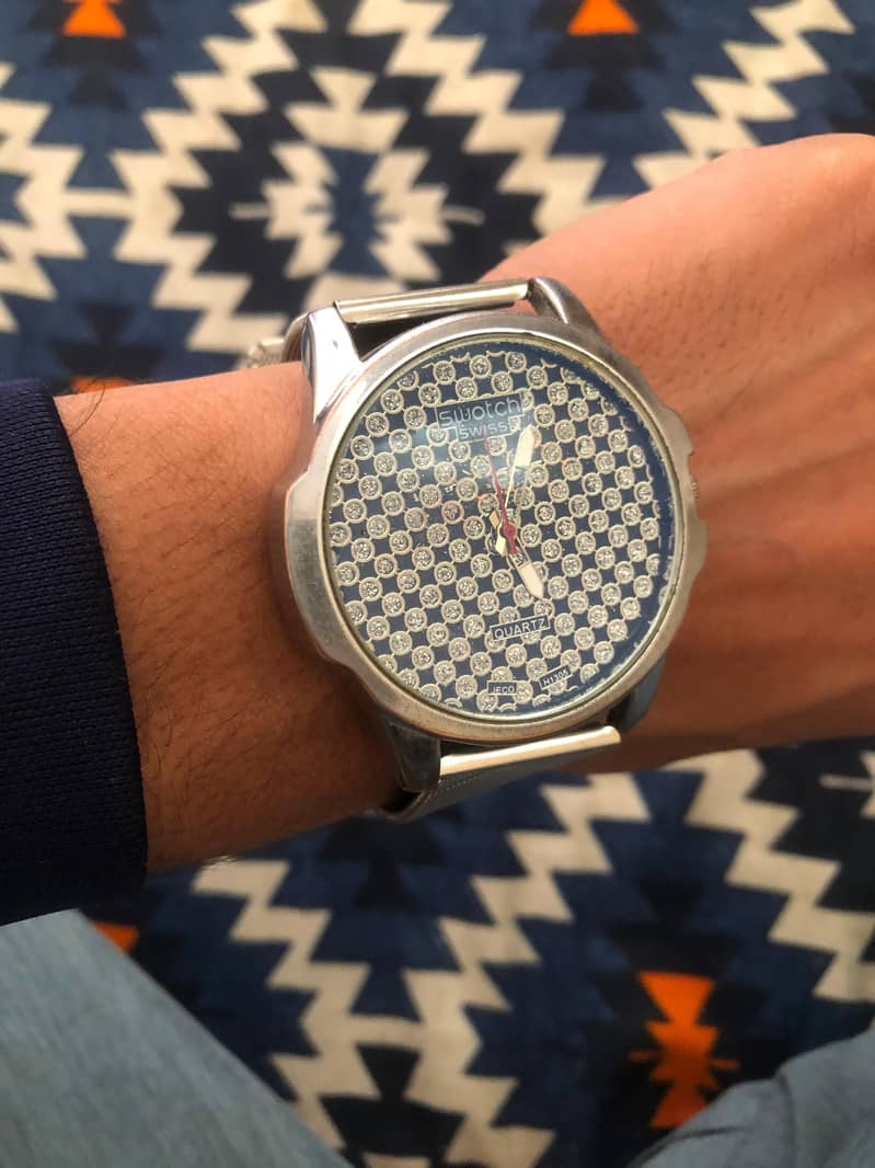 Swatch Swiss Crystal Studded Watch - Silver Mesh - Watches - 1107928170